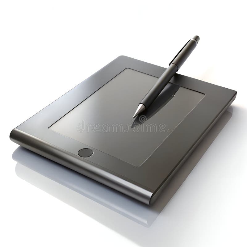 Graphics Tablet on White Background Stock Illustration - Illustration ...