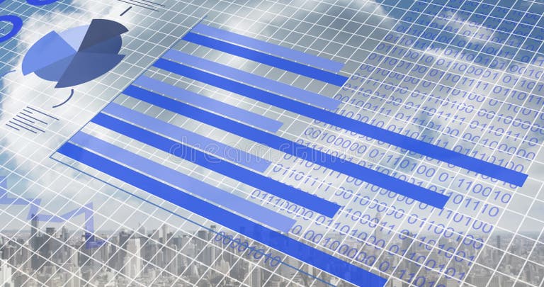 Digital Graphs and Binary Code Overlay Signify Data Analysis Stock ...