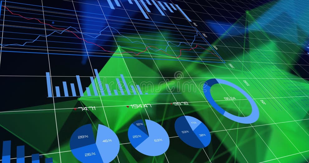 Digital Graphs and Charts Displaying Data Analytics on Futuristic Interface Stock Image - Image ...