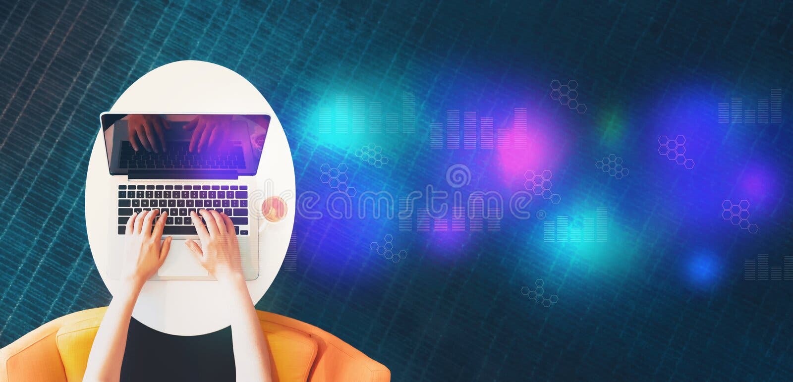 Digital Graphs and Hexagon Grids with High Speed Motion Blur Stock ...