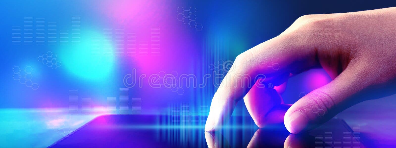 Digital Graphs and Hexagon Grids with High Speed Motion Blur Stock ...