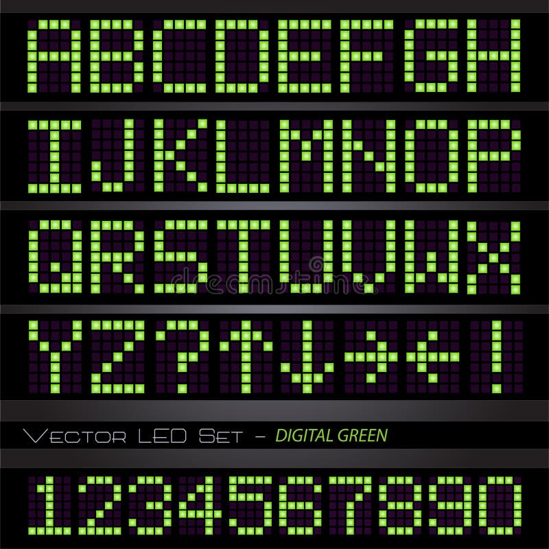 Digital Green Font stock vector. Illustration of type - 31916577
