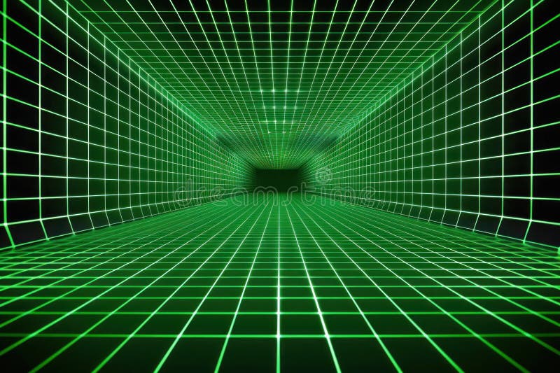 A Digital Green Gridded Structure Implies Symmetry, Rectangle ...