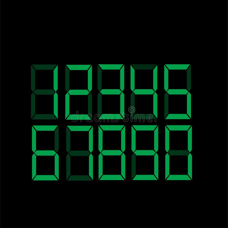 Digital Green Numbers, Vector Stock Vector - Illustration of number ...