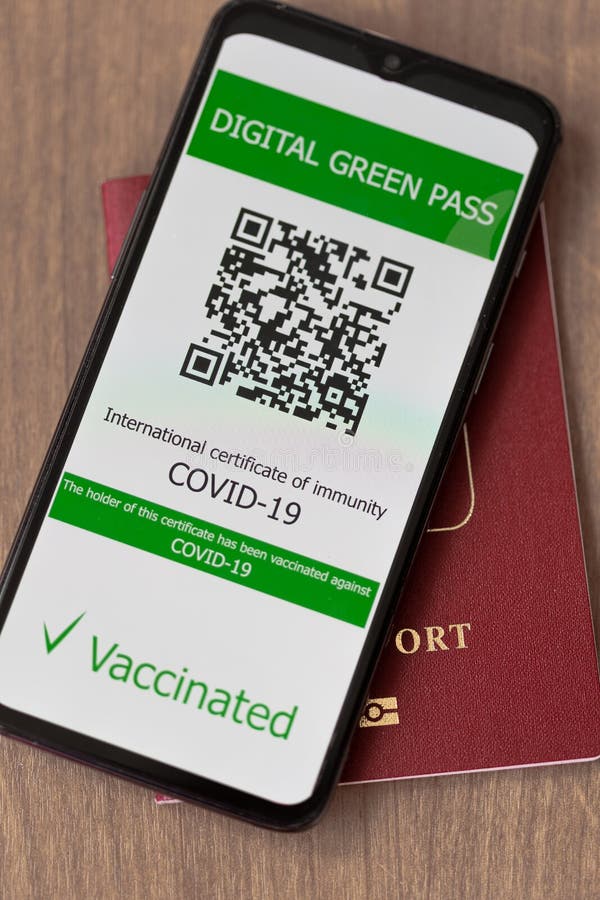 Digital Green Pass concept stock photo. Image of security - 220139054