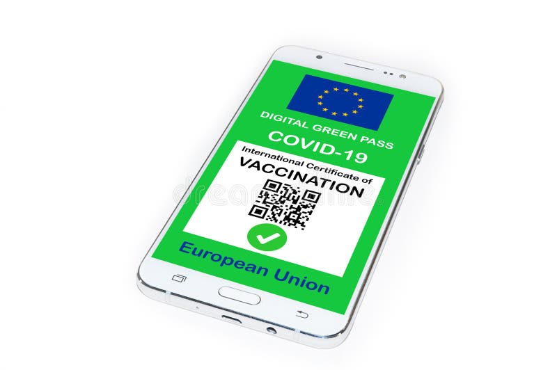 The Digital Green Pass of the European Union with the QR Code on the ...