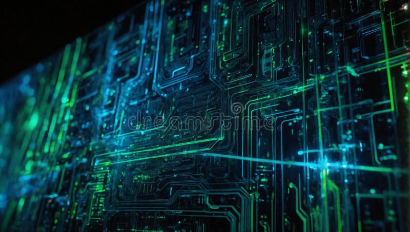 Digital Grid Connection Landscape Stock Illustration - Illustration of ...