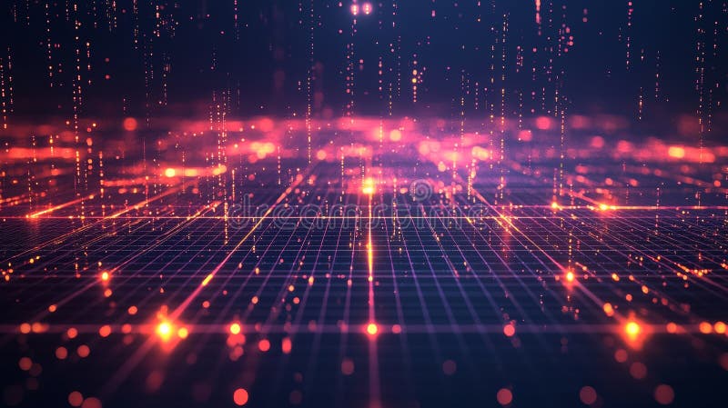 Digital Grid stock illustration. Illustration of glow - 335079479