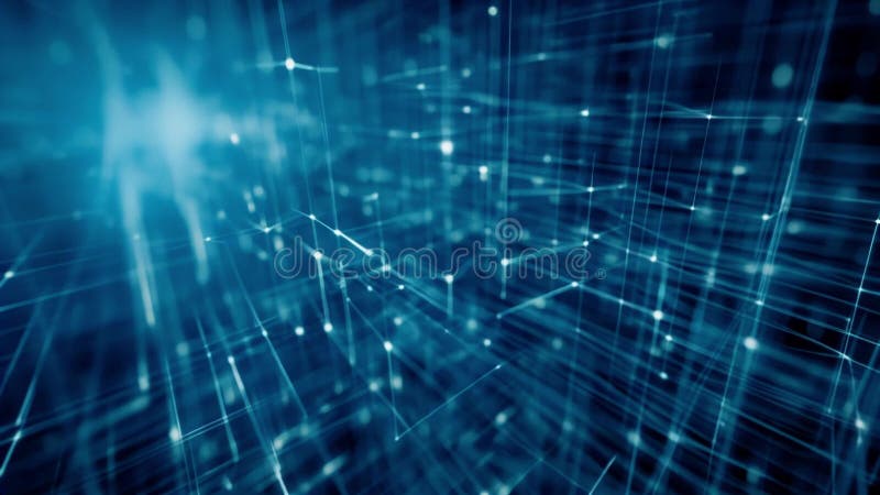 Digital Grid with Interconnected Blue Lights and Lines Stock Video ...