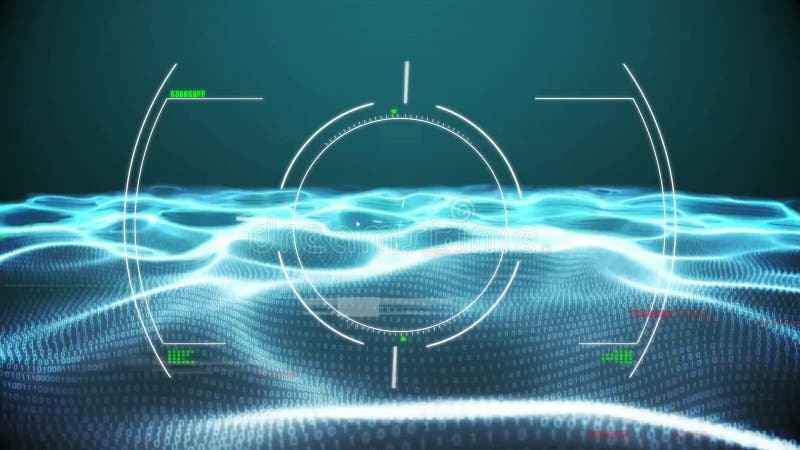 Digital Grid Landscape with Target Overlay and Binary Code Animation Stock Footage - Video of ...