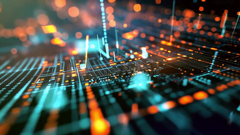 Digital Grid with Neon Lights and Glowing Effects Stock Footage - Video ...