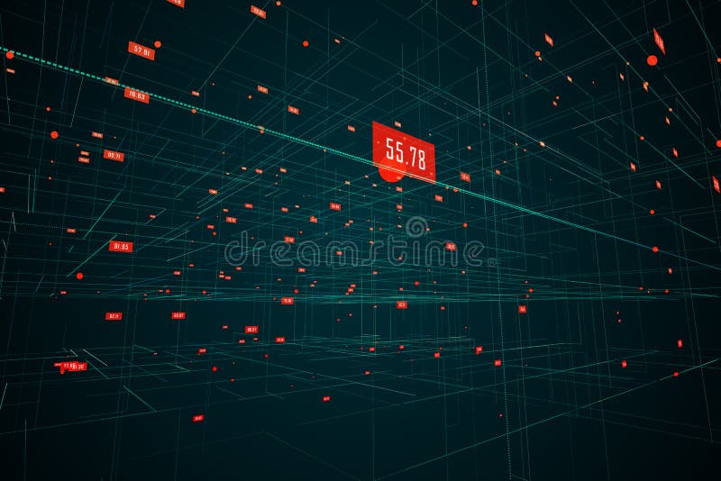Digital grid with numbers stock illustration. Illustration of system ...