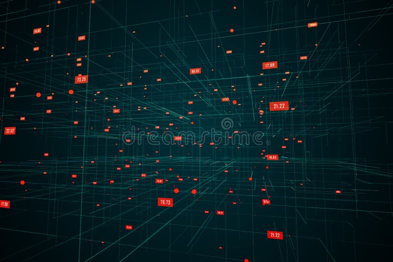 Digital grid with numbers stock illustration. Illustration of ...