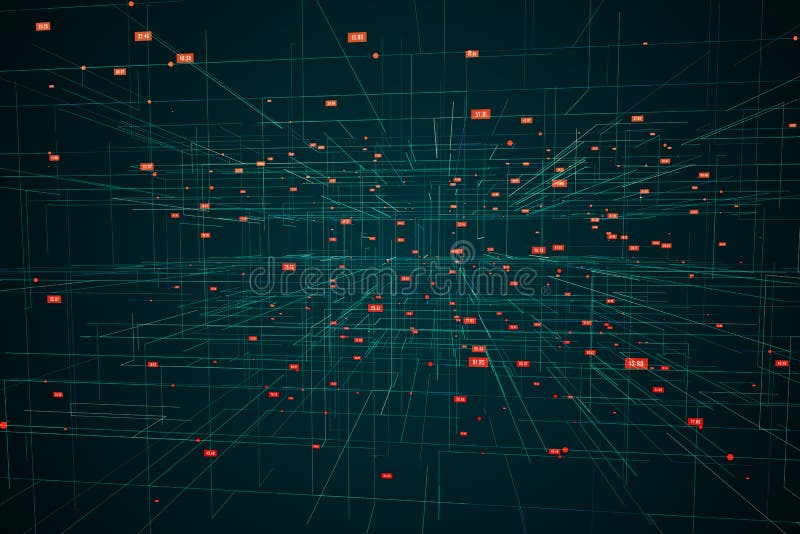 Digital grid with numbers stock illustration. Illustration of code ...