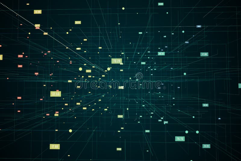 Digital grid with numbers stock illustration. Illustration of reality ...