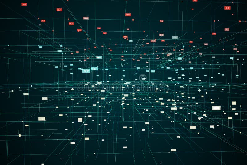 Digital grid with numbers stock illustration. Illustration of digit ...