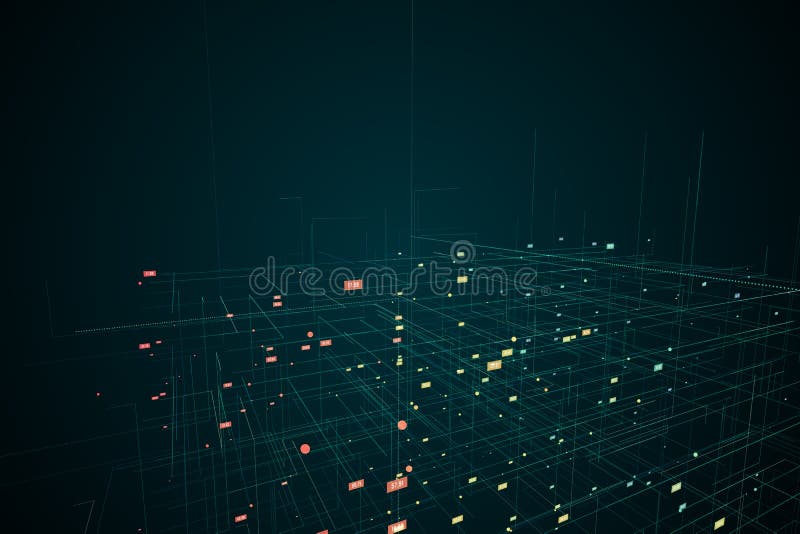 Digital grid with numbers stock illustration. Illustration of ...