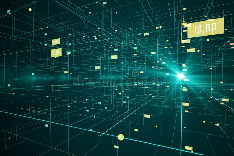Digital grid with numbers stock illustration. Illustration of ...