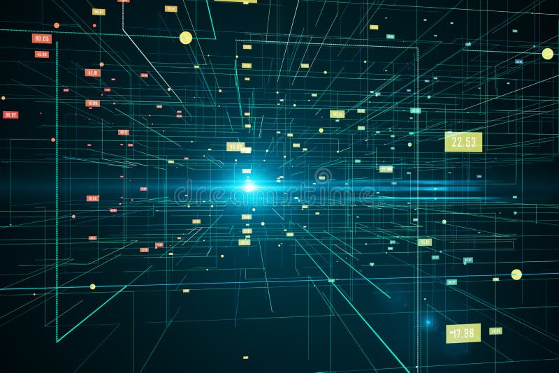 Digital grid with numbers stock illustration. Illustration of ...