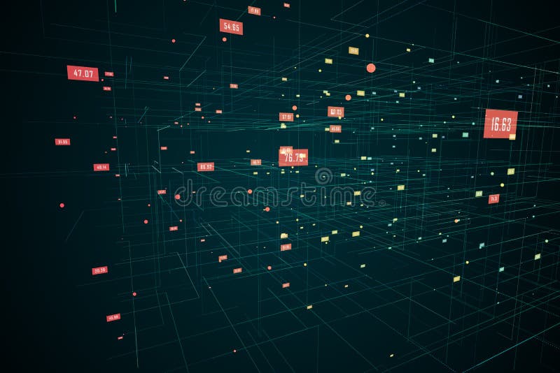Digital grid with numbers stock illustration. Illustration of ...