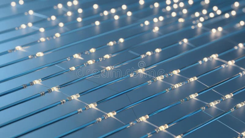 Digital Grid with Optical Fiber Glow, Showcasing Seamless Network ...