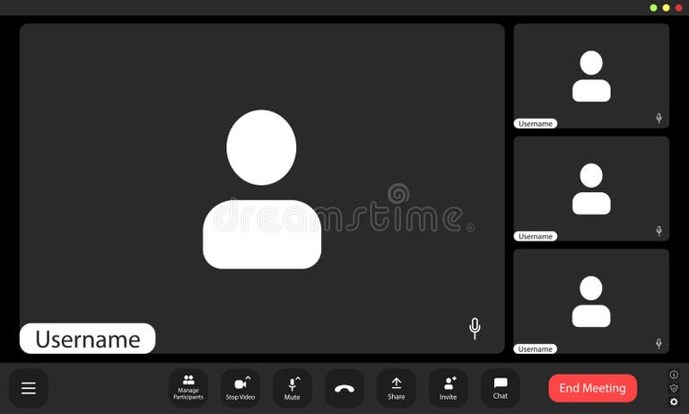 A Digital Grid Shows Multiple User Placeholders in a Virtual Meeting, Indicating a Collaborative ...