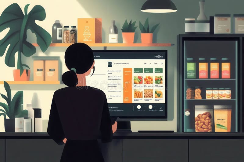 Digital Grocery Order Summary Displayed on a Modern Screen in an ...