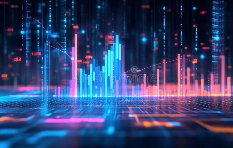 A Digital Growth Chart is Situated in a Futuristic Office Where Data ...