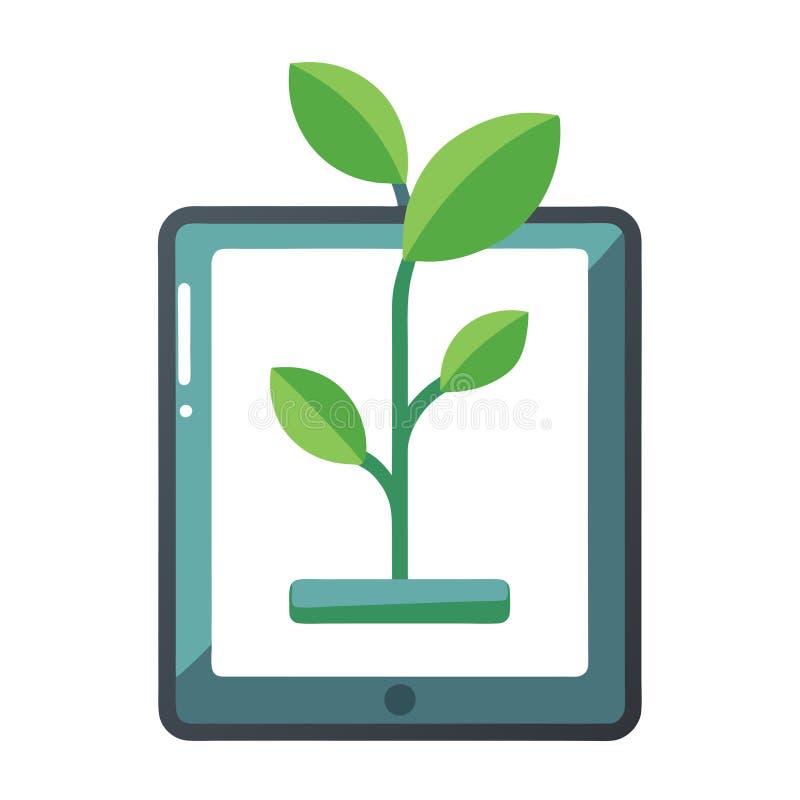 Digital Growth Concept: Sprout on a Tablet Screen for Technology and ...