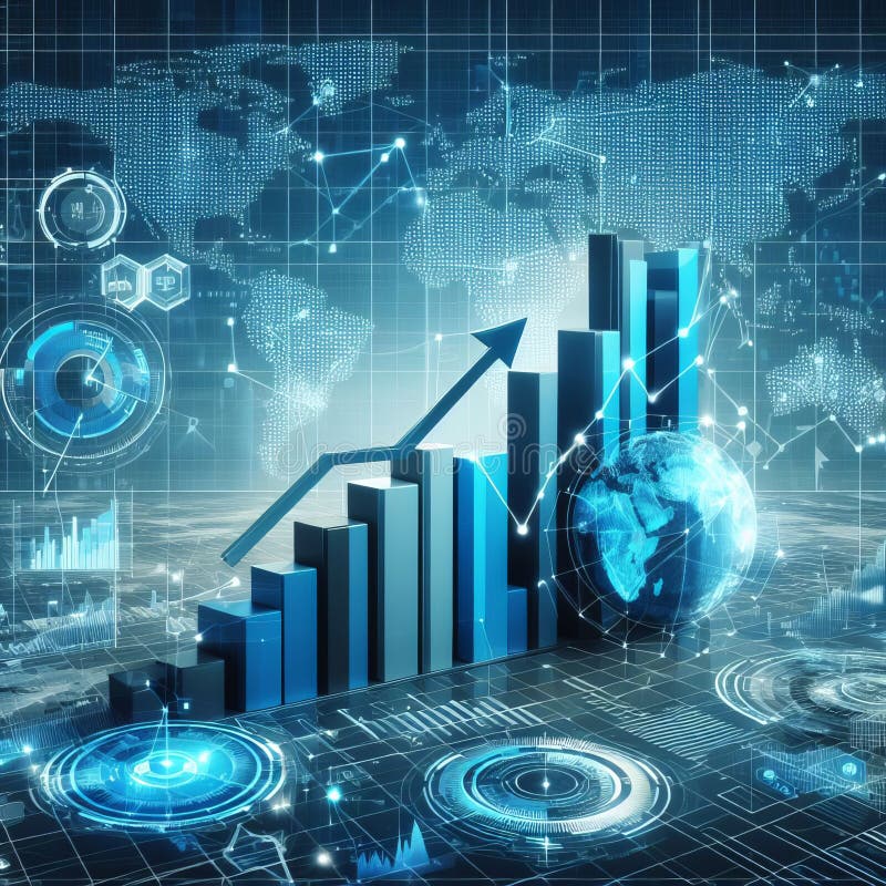 Digital Growth and Global Economy Concept Stock Photo - Image of ...