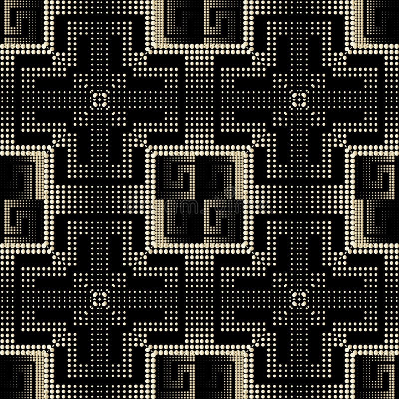 Digital Halftone 3d Seamless Pattern. Greek Style Modern Textured ...