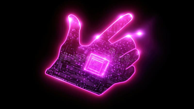 Digital Hand, Circuit Board Gesture Stock Illustration - Illustration ...