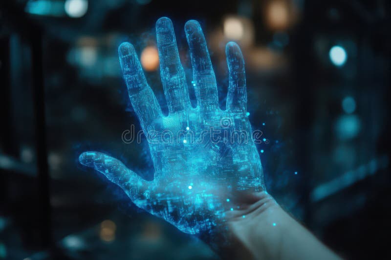 Digital Hand Circuitry Network Technology Future Background Stock ...