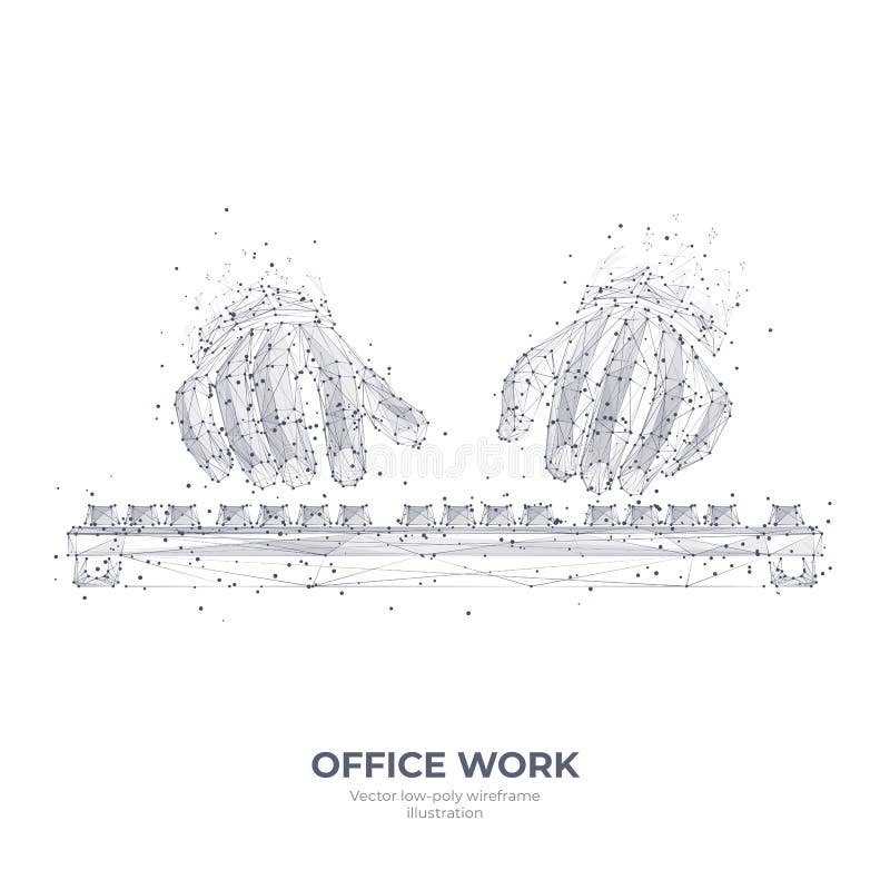 Digital Hand Drawing of Office Work Concept Stock Vector - Illustration ...