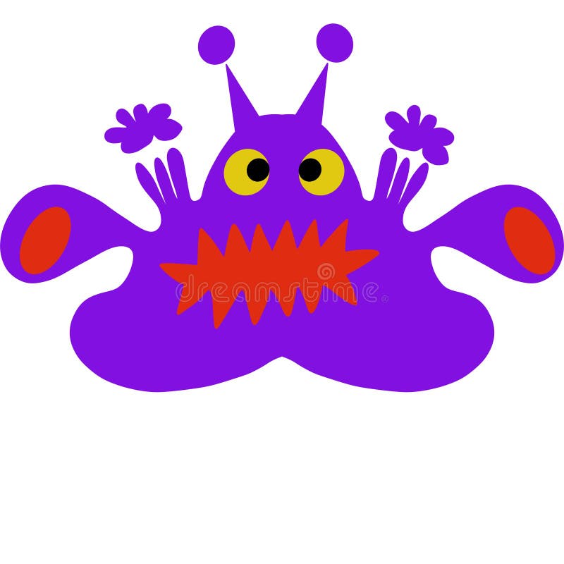 Digital Hand Drawn Cute Germs Cartoon Image Stock Illustration ...