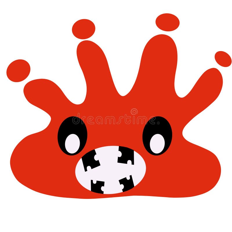 Digital Hand Drawn Cute Germs Cartoon Image Stock Illustration ...