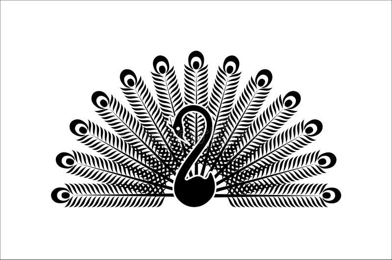 Digital Hand Drawn Vector Design Concept of Peacock Dancing with ...