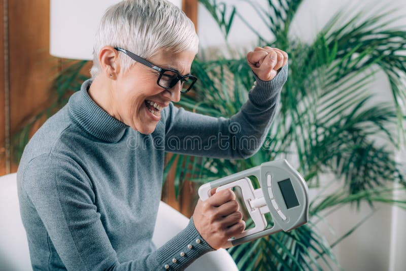 Digital Hand Grip Dynamometer for Strength Measurement Stock Photo ...