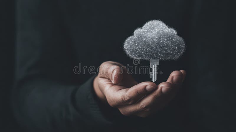 Digital Hand Holding Glowing Key for Unlocking Access Stock Image ...