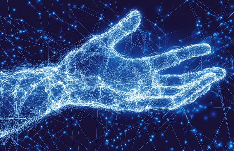 Digital Hand Network Connection Artificial Intelligence Technology ...
