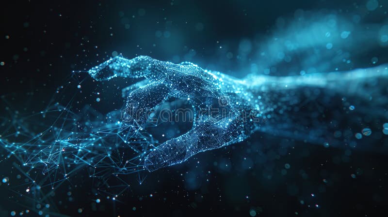 Digital Hand Reaching Out: a Concept of Connection and Technology Stock ...