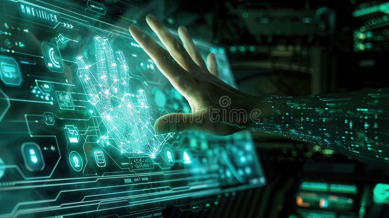 Digital Hand Reaching Out stock illustration. Illustration of ...
