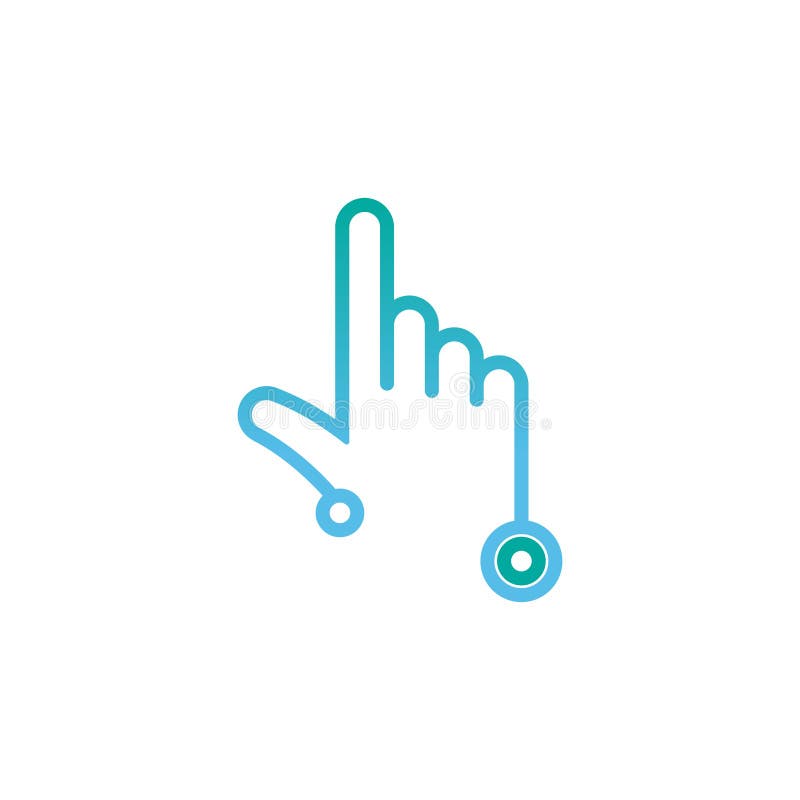 Digital Hand Touch Technology Logo Icon Design Vector Stock Vector ...