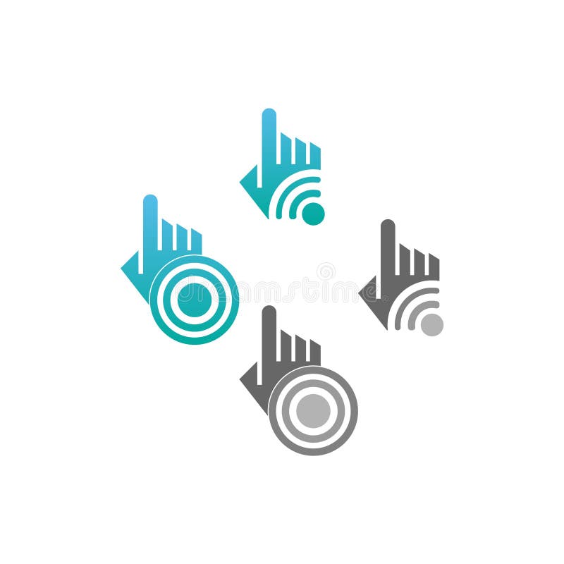 Digital Hand Touch Technology Logo Icon Design Vector Stock Vector ...