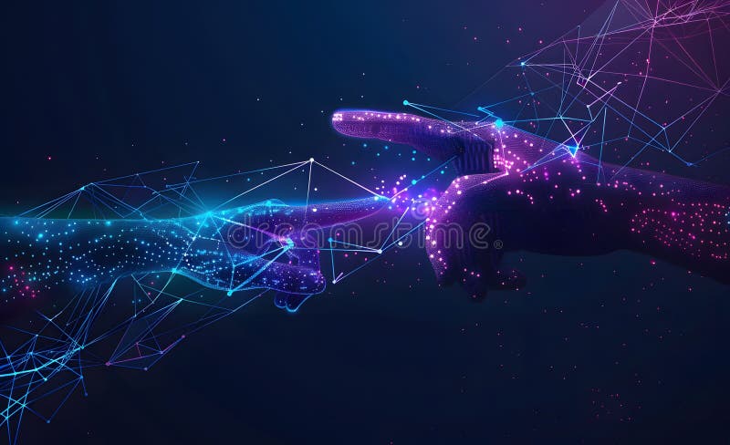 Human AI Connection in Business Creation Stock Illustration ...