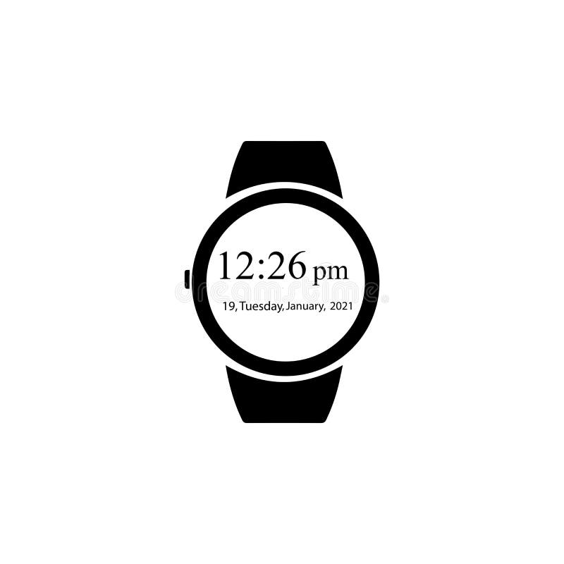 Digital Hand Watch , Digital Hand Clock Black Icon Stock Vector ...