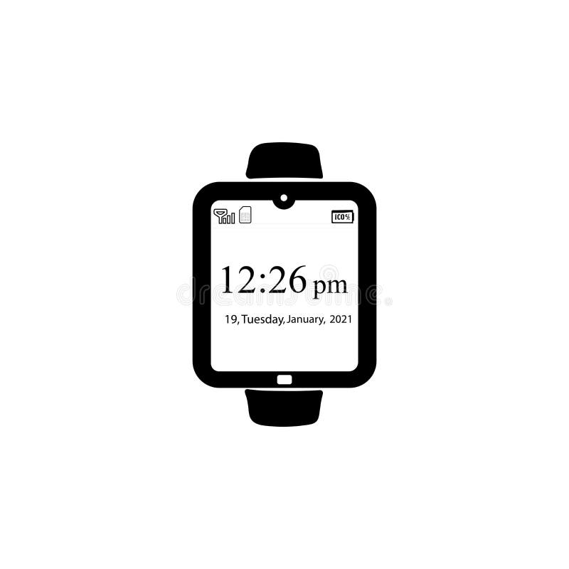 Digital Hand Watch , Digital Hand Clock Black Icon Stock Vector ...