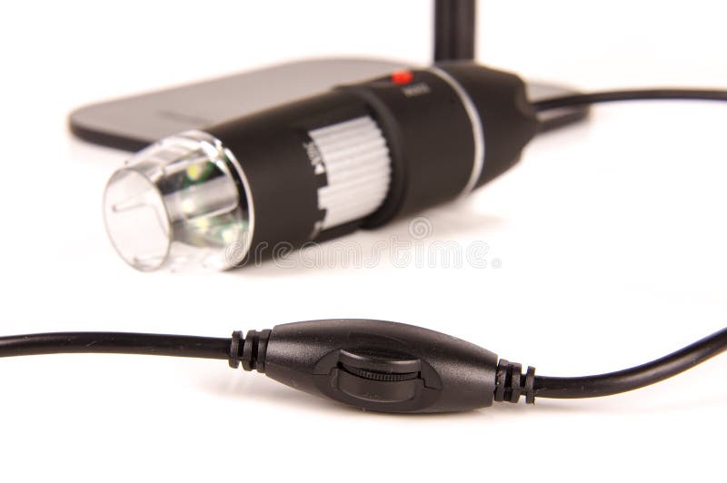 Digital Handheld Microscope for Laboratory Work Stock Image - Image of ...