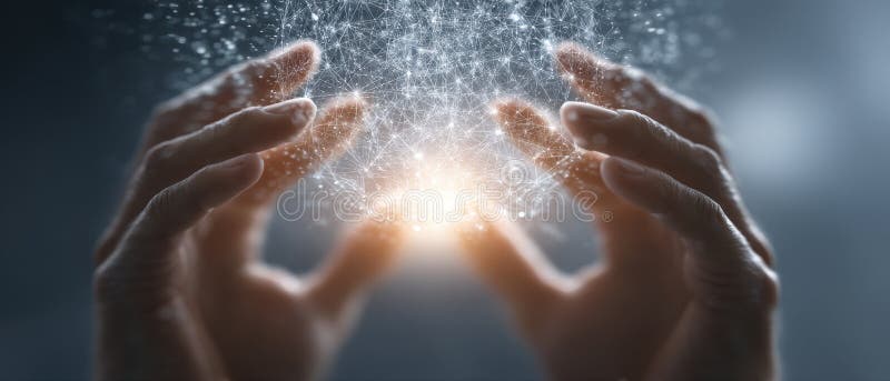 Digital Hands Forming and Shaping a Luminous Network of Creative Energy ...