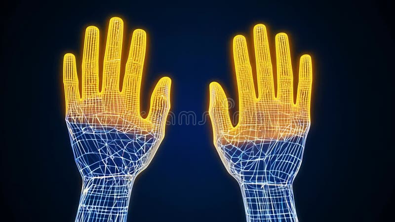 Digital Hands with Heatmap Effect Showcasing Thermal Energy ...
